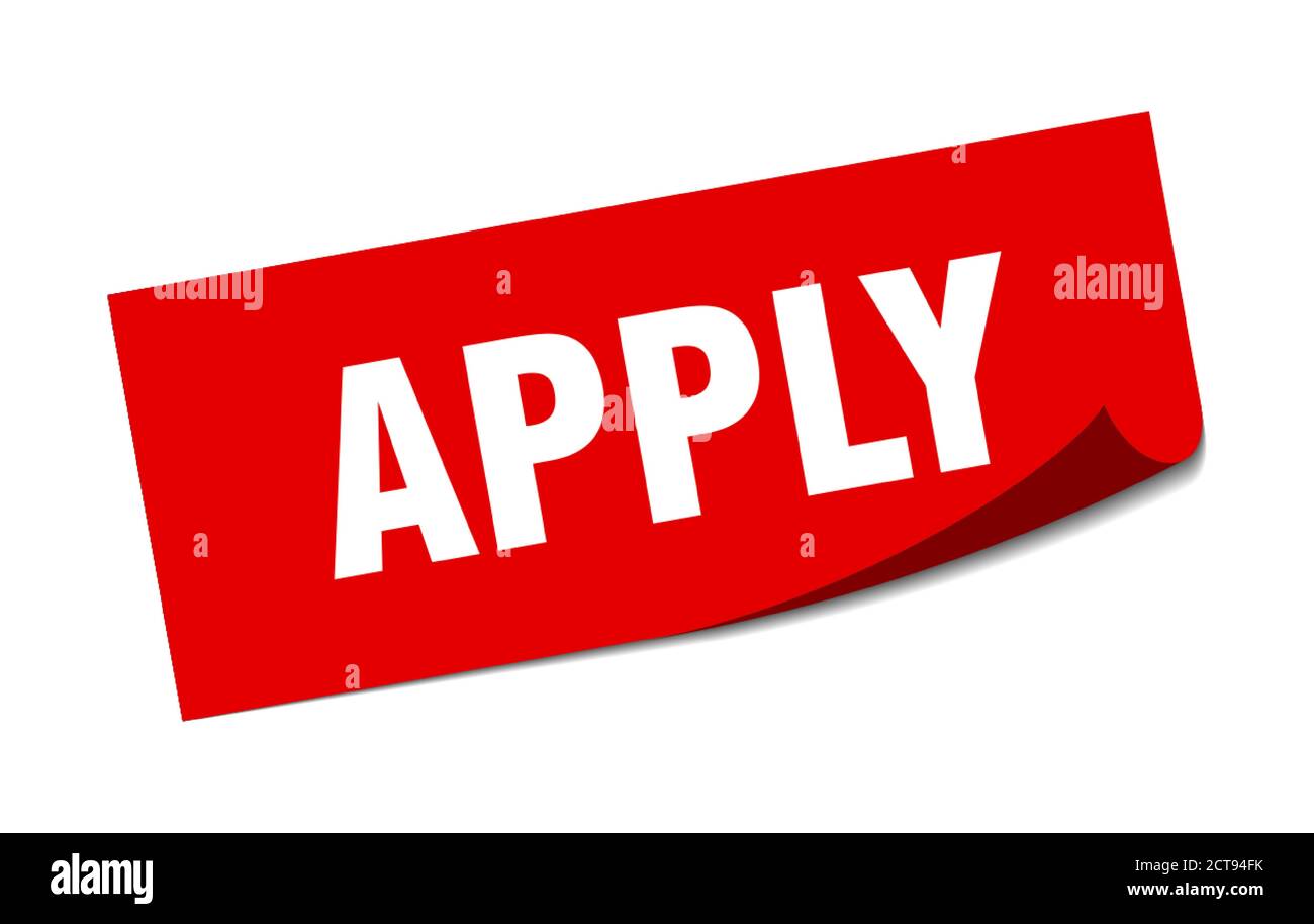 apply sticker. square isolated peeler sign. label Stock Vector Image ...