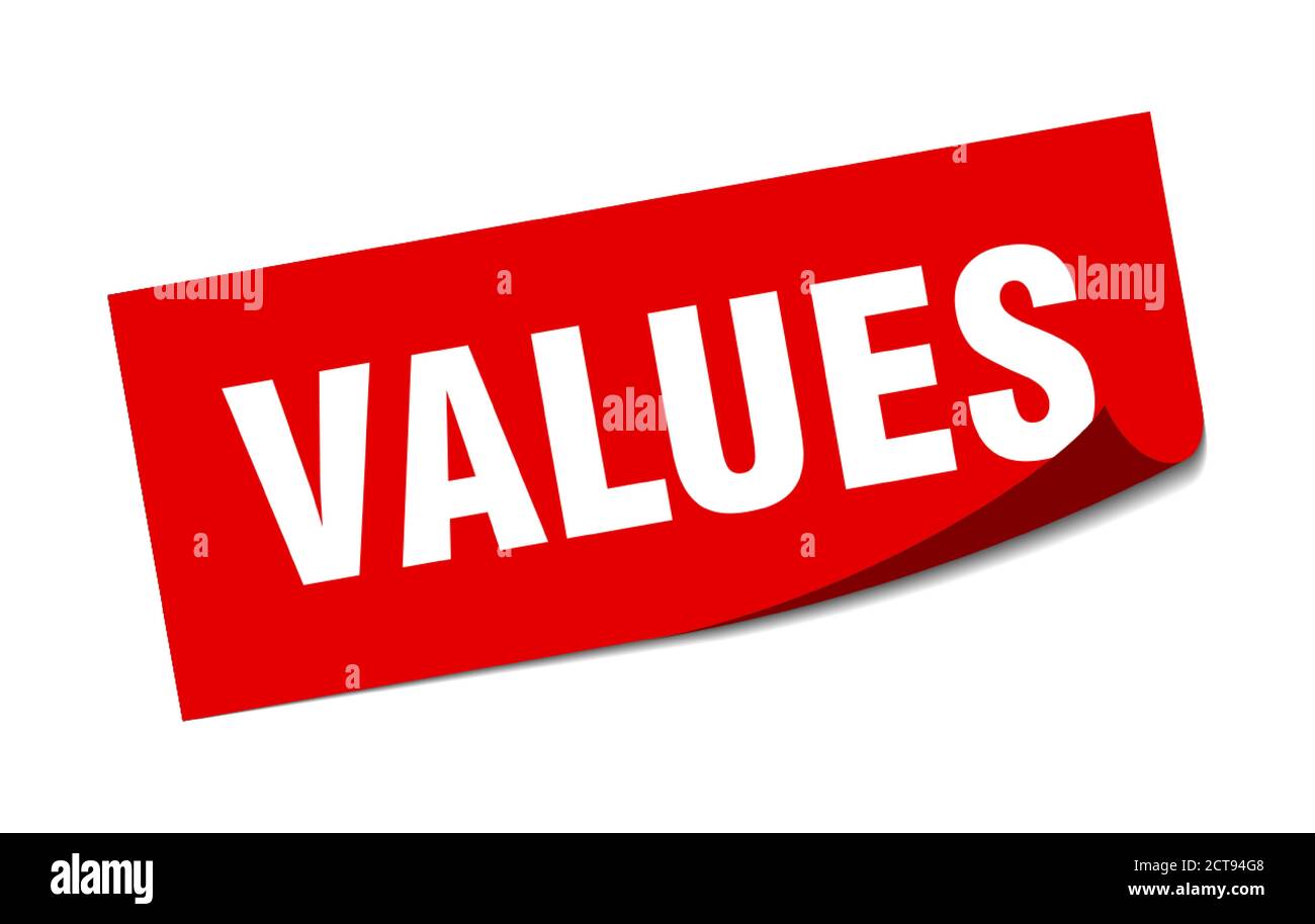 values sticker. square isolated peeler sign. label Stock Vector Image ...