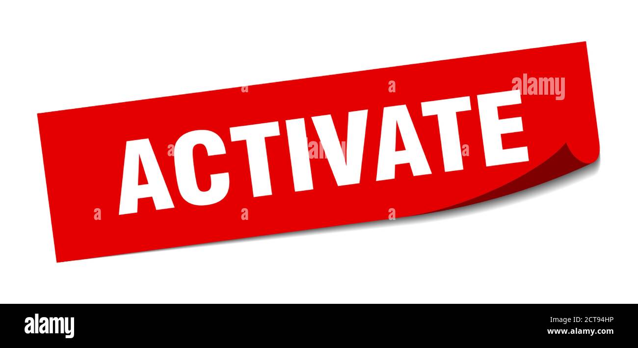 activate sticker. square isolated peeler sign. label Stock Vector Image ...