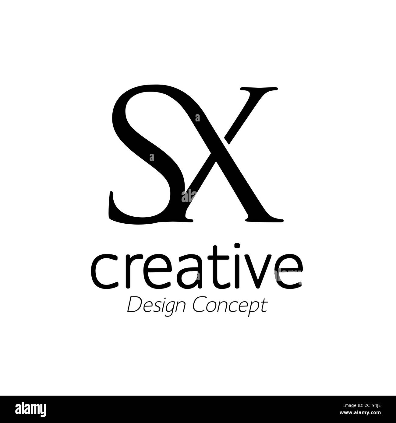 creative initial connected letters sx logo monogram style Stock Vector ...