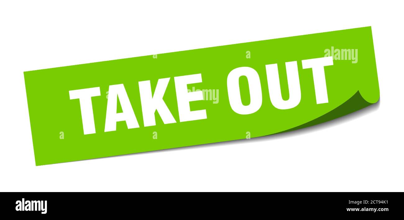 take out sticker. square isolated peeler sign. label Stock Vector Image ...