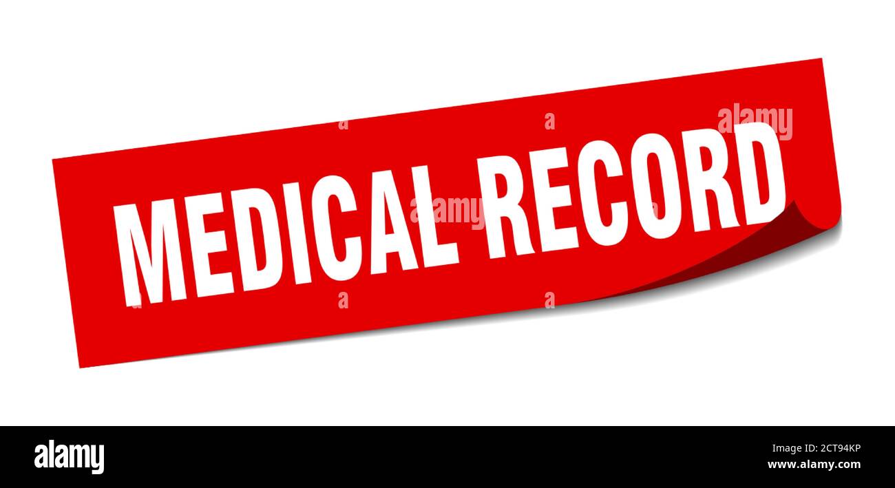 medical record sticker. square isolated peeler sign. label Stock Vector ...