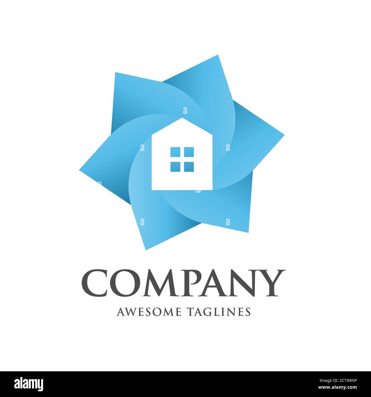 creative Color house hexagon logo design template isolated on white ...