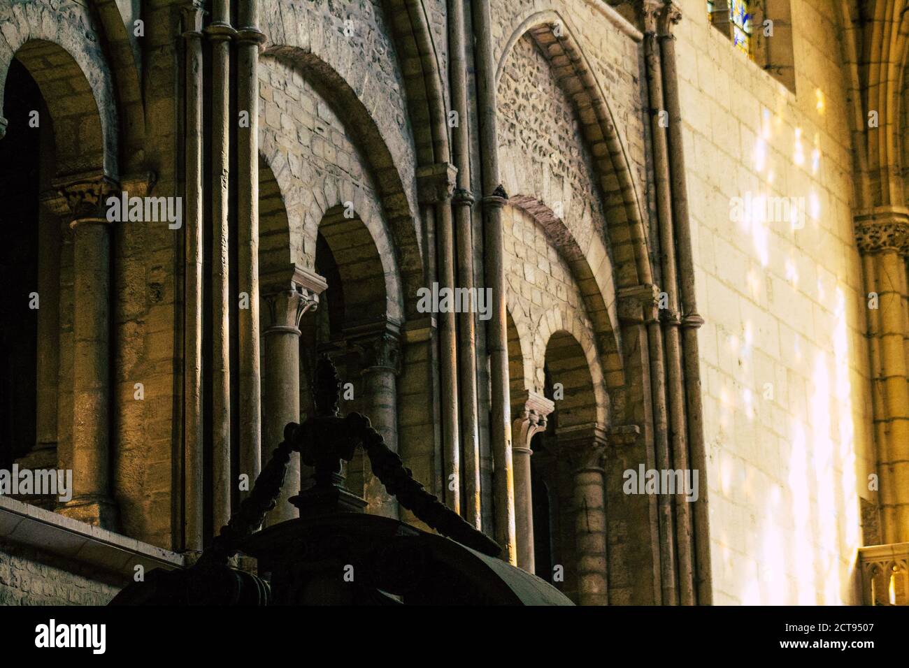 Reims France September 21, 2020 View of inside the Basilica of Saint ...