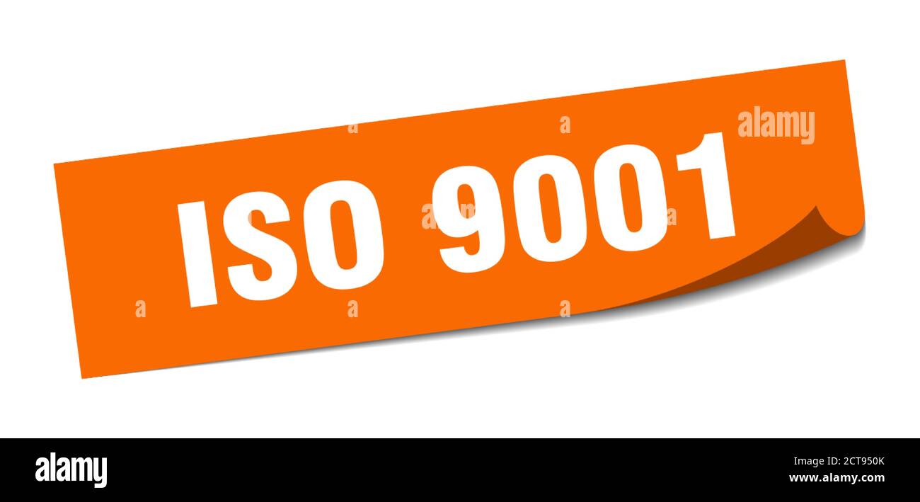 iso 9001 sticker. square isolated peeler sign. label Stock Vector Image ...