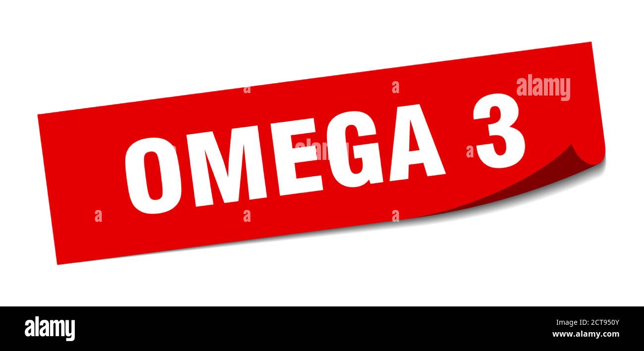 omega 3 sticker. square isolated peeler sign. label Stock Vector Image ...