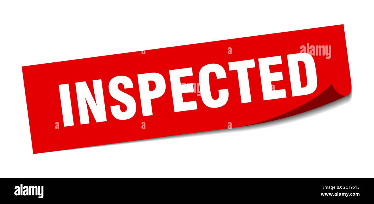 inspected sticker. square isolated peeler sign. label Stock Vector ...