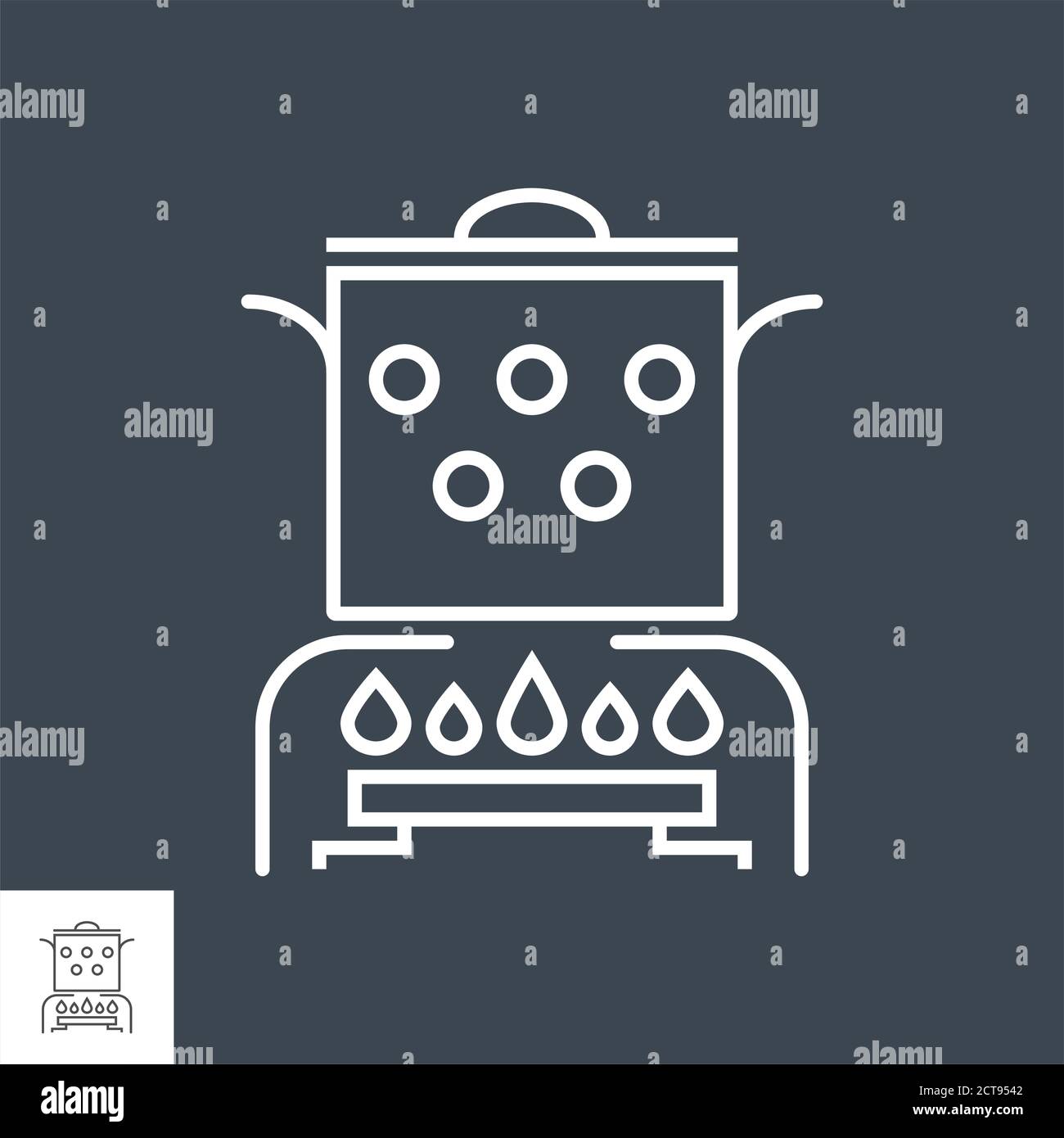 Hot cooking food related vector thin line icon Stock Vector Image & Art ...