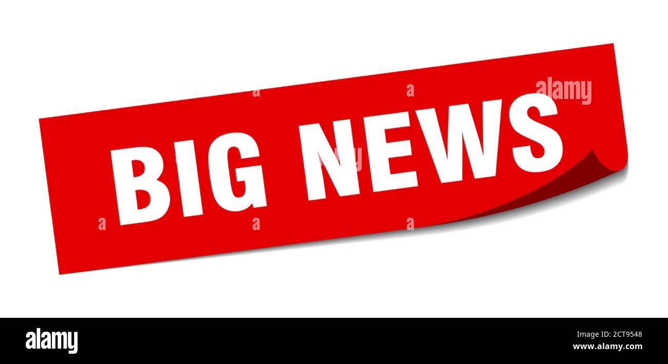big news sticker. square isolated peeler sign. label Stock Vector Image ...