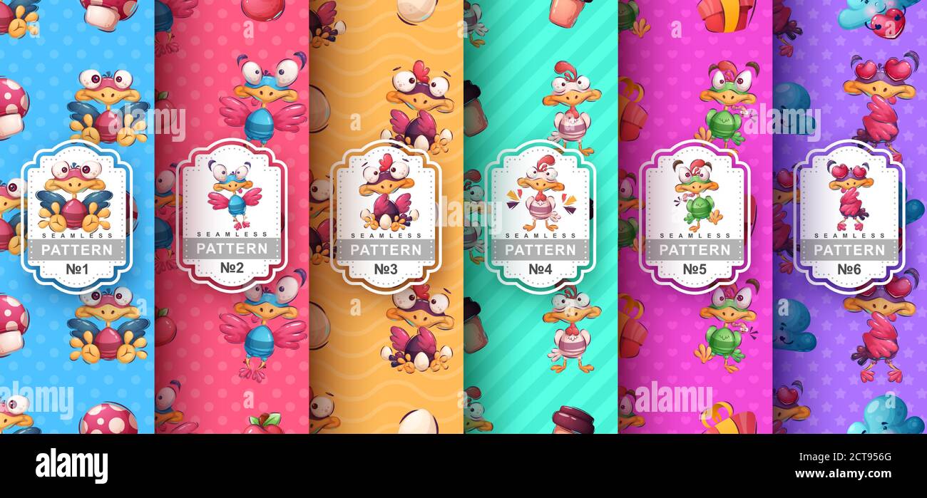 Crazy bird - set cartoon characters Stock Vector Image & Art - Alamy