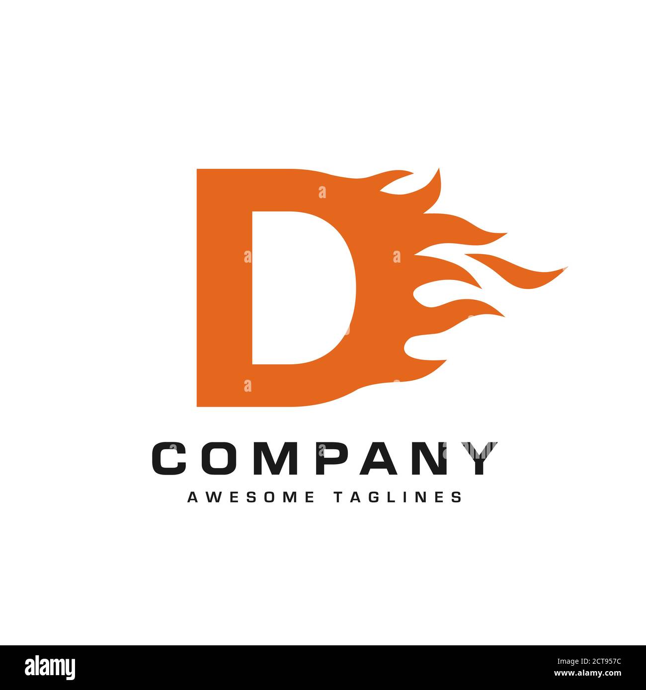 creative Letter D and fire Logo template design vector concept Stock ...