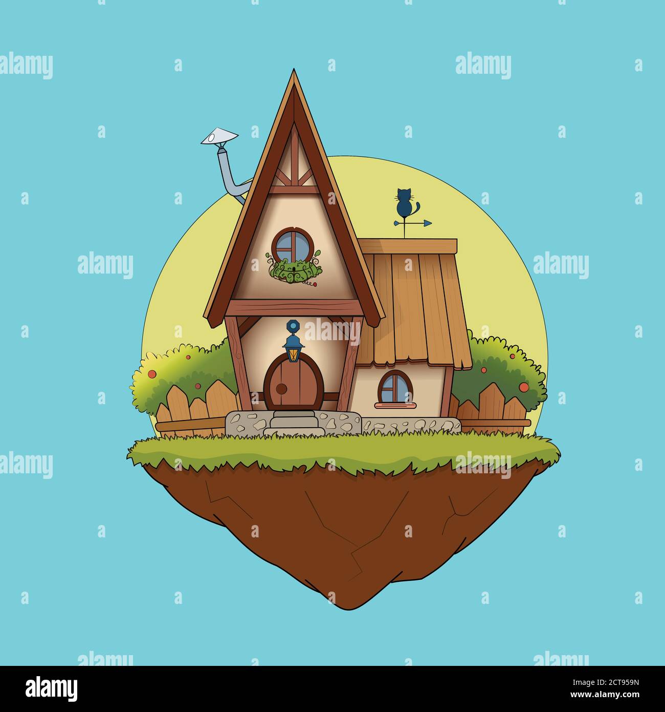 Island villa icon cartoon Stock Vector Images - Alamy