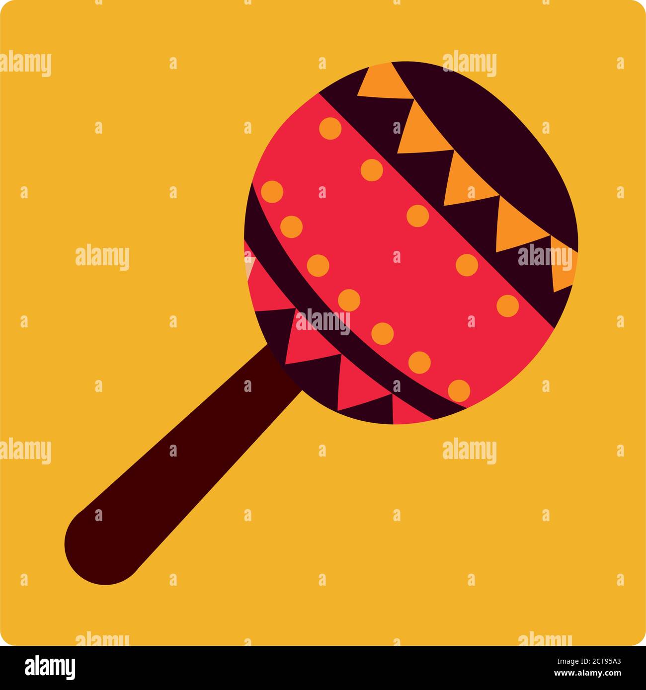 maraca music instrument celebration icon block and flat vector ...