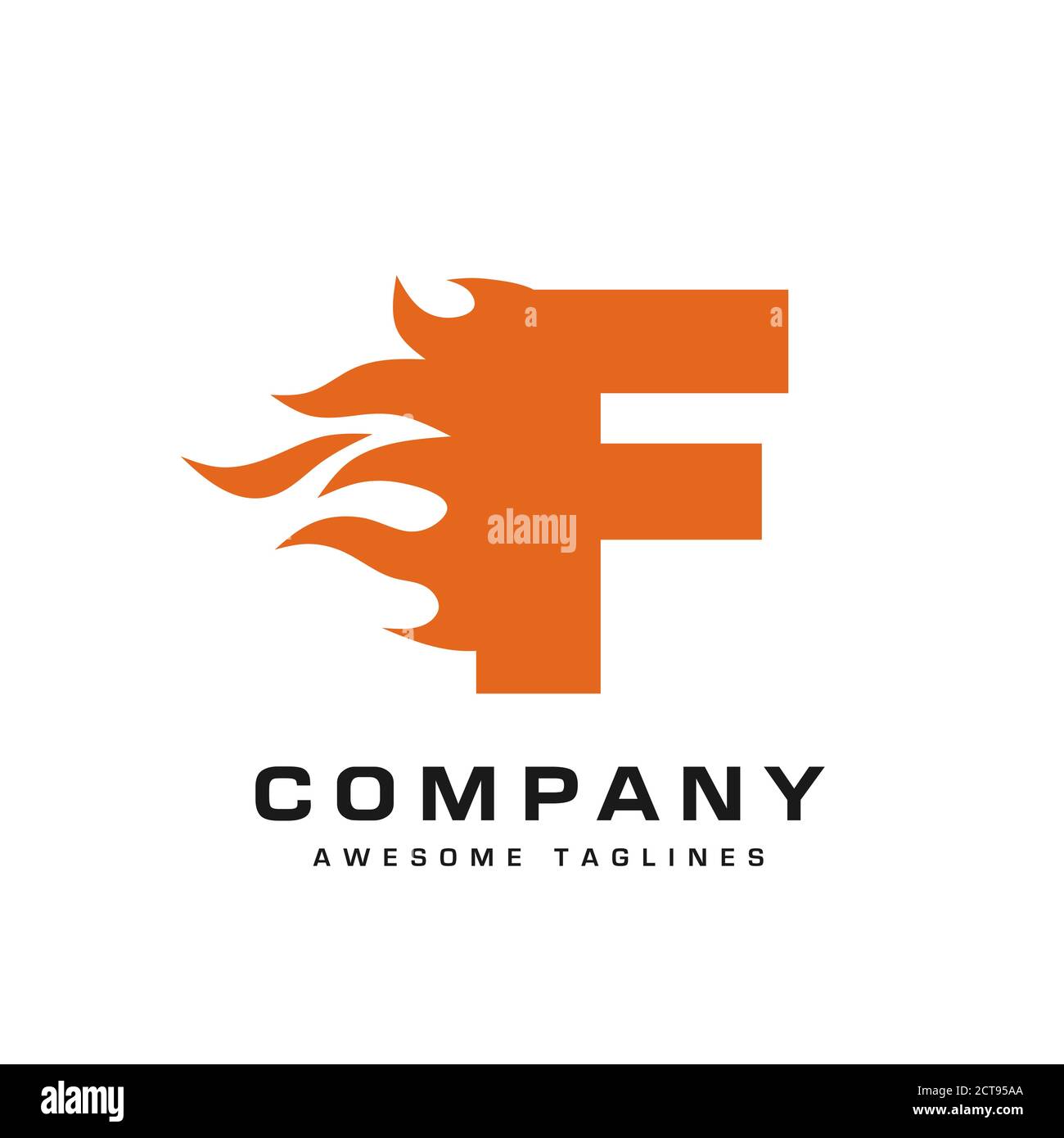 creative Letter F and fire Logo template design vector concept Stock ...