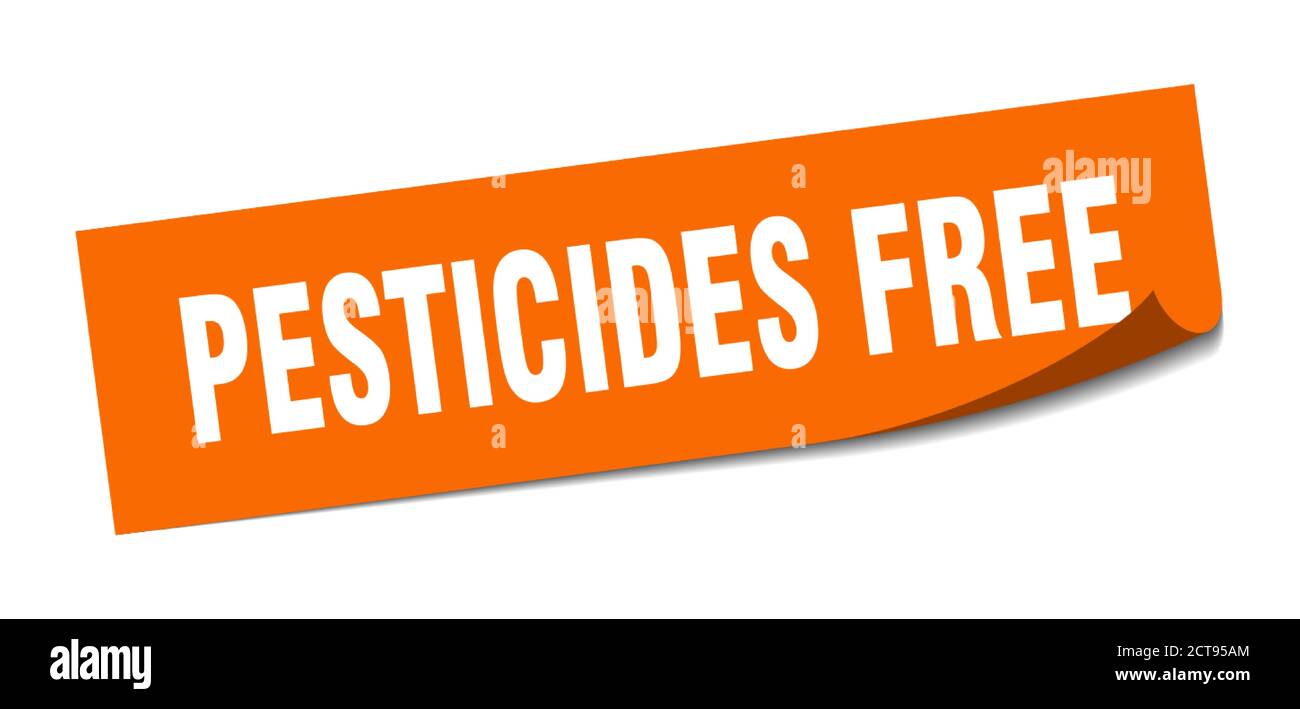 pesticides free sticker. square isolated peeler sign. label Stock ...