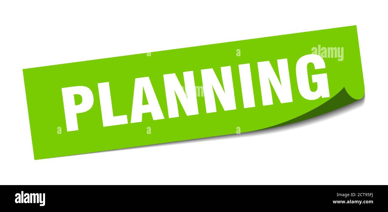 planning sticker. square isolated peeler sign. label Stock Vector Image ...