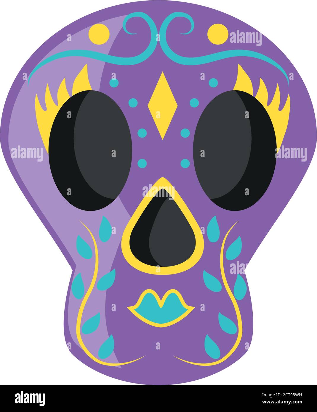 Mexican skull detailed style icon design, Mexico culture theme Vector ...