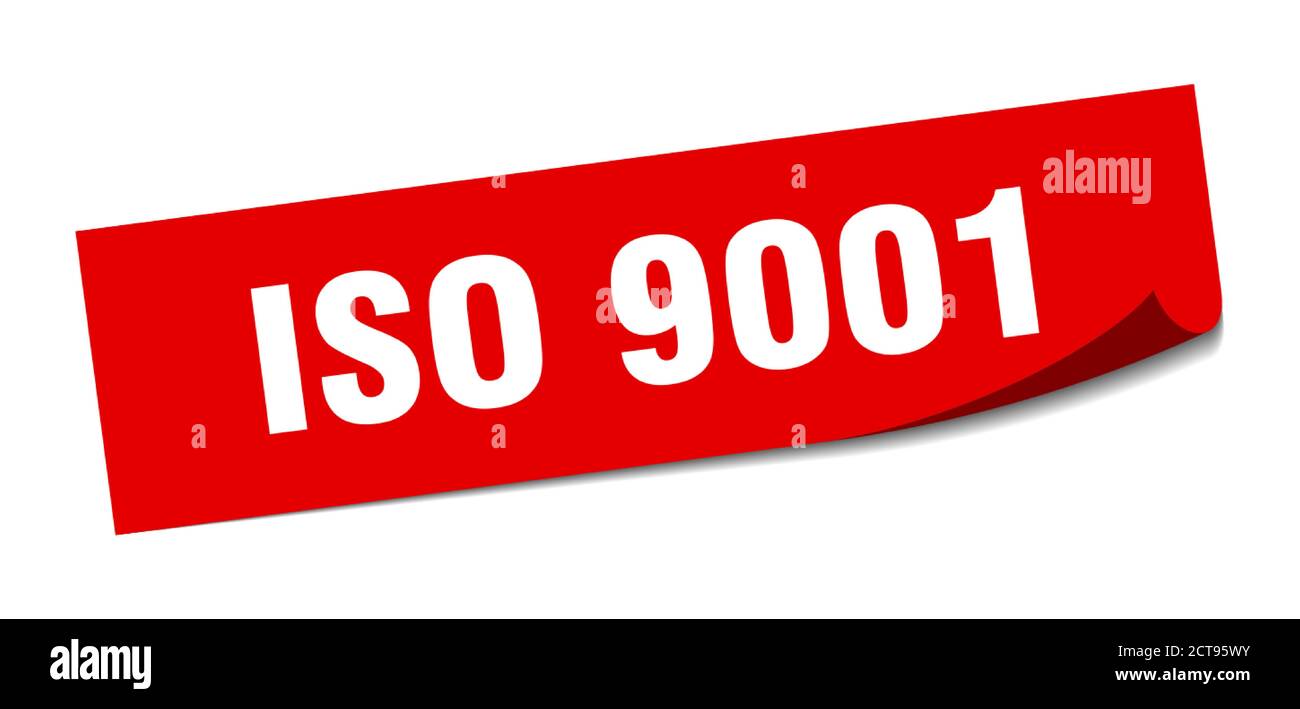 iso 9001 sticker. square isolated peeler sign. label Stock Vector Image ...
