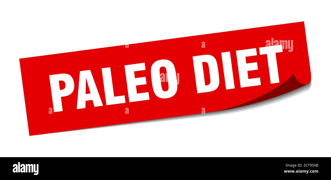 paleo diet sticker. square isolated peeler sign. label Stock Vector ...
