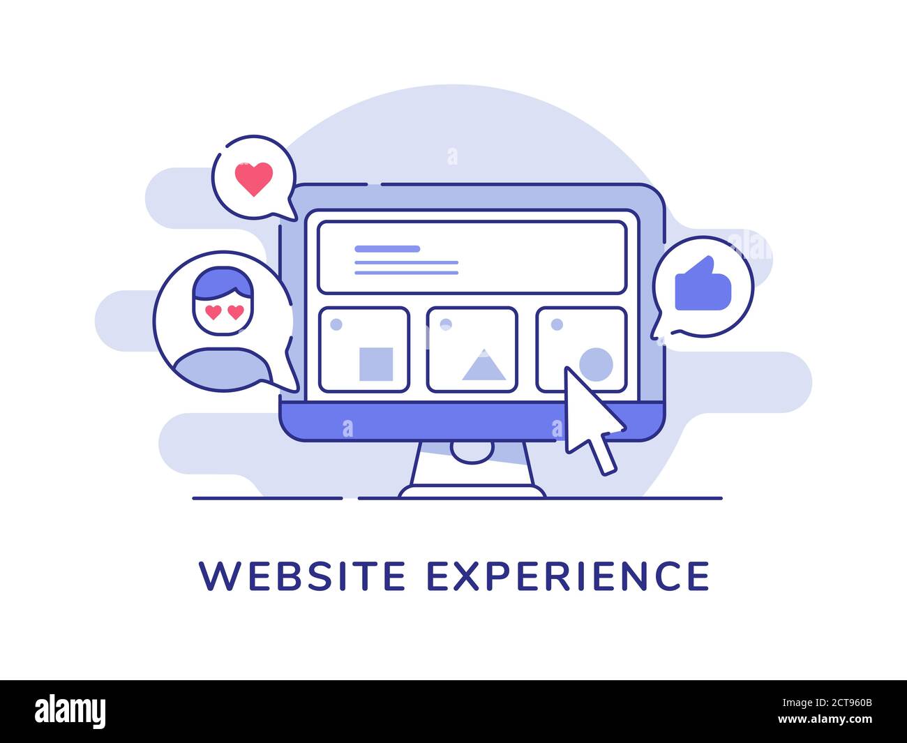 Website experience concept user interface in display desktop monitor ...