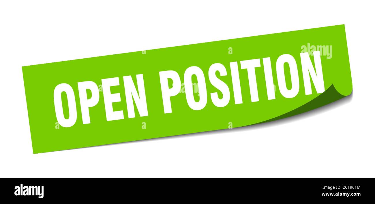 open position sticker. square isolated peeler sign. label Stock Vector ...