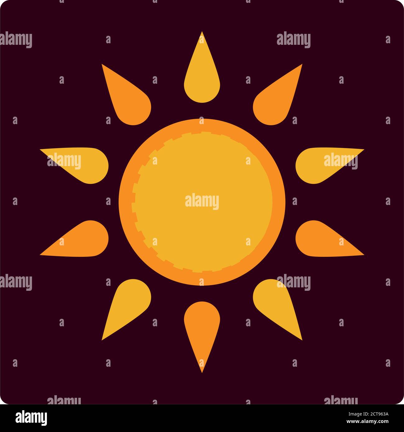 sun summer weather icon block and flat vector illustration Stock Vector ...