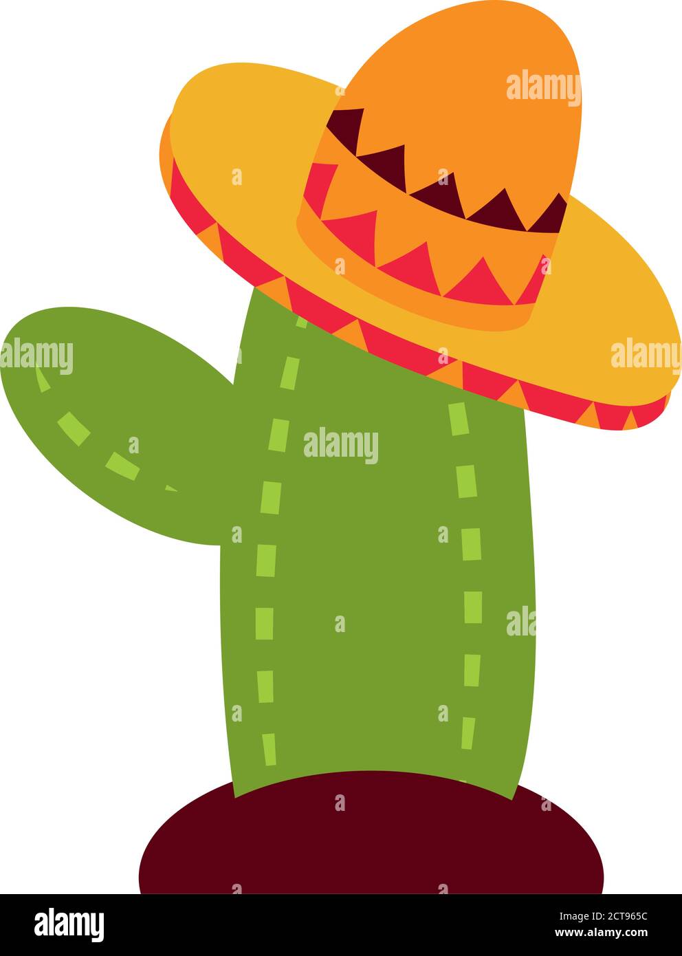 day of the dead, cactus with hat culture mexican celebration icon flat ...