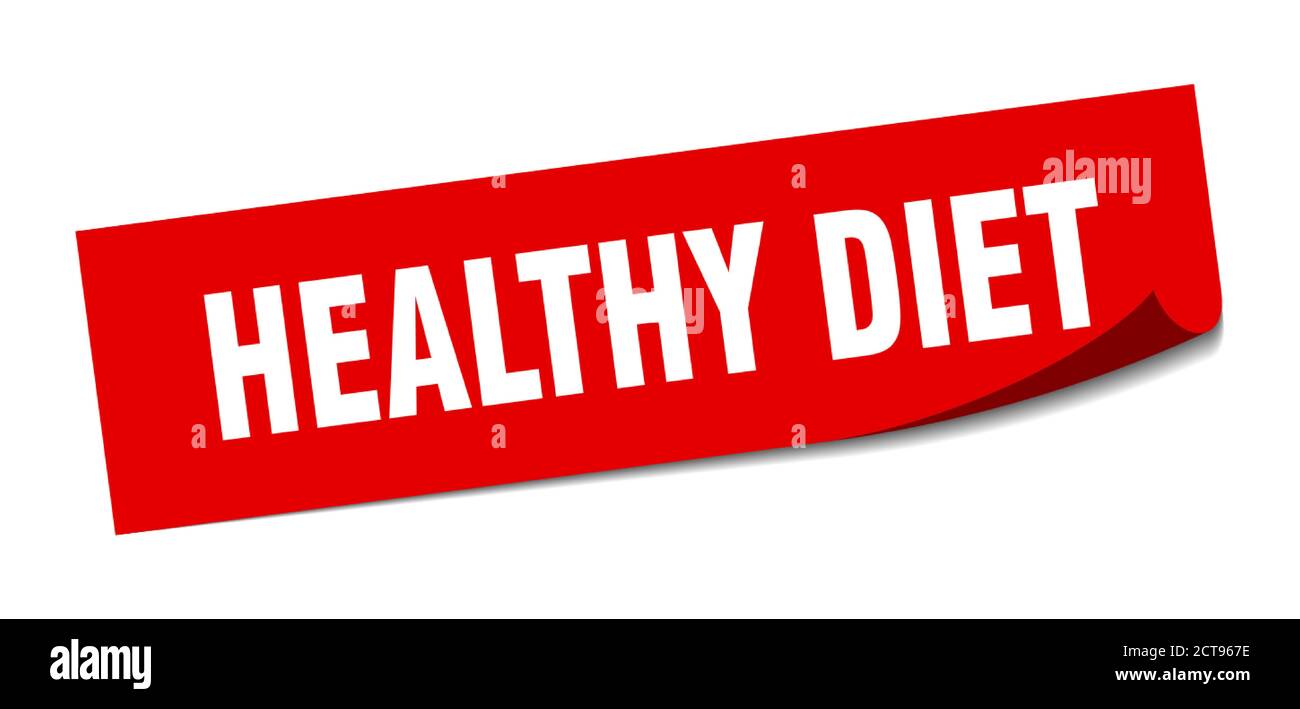 healthy diet sticker. square isolated peeler sign. label Stock Vector ...
