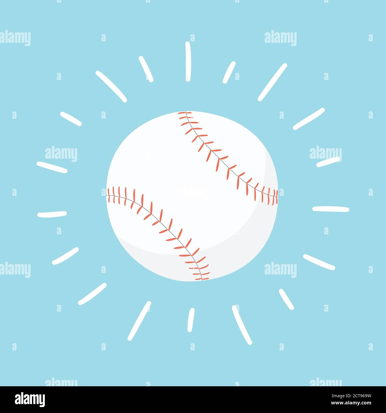 Shining baseball ball. Sport card. Hand drawn vector illustration Stock ...