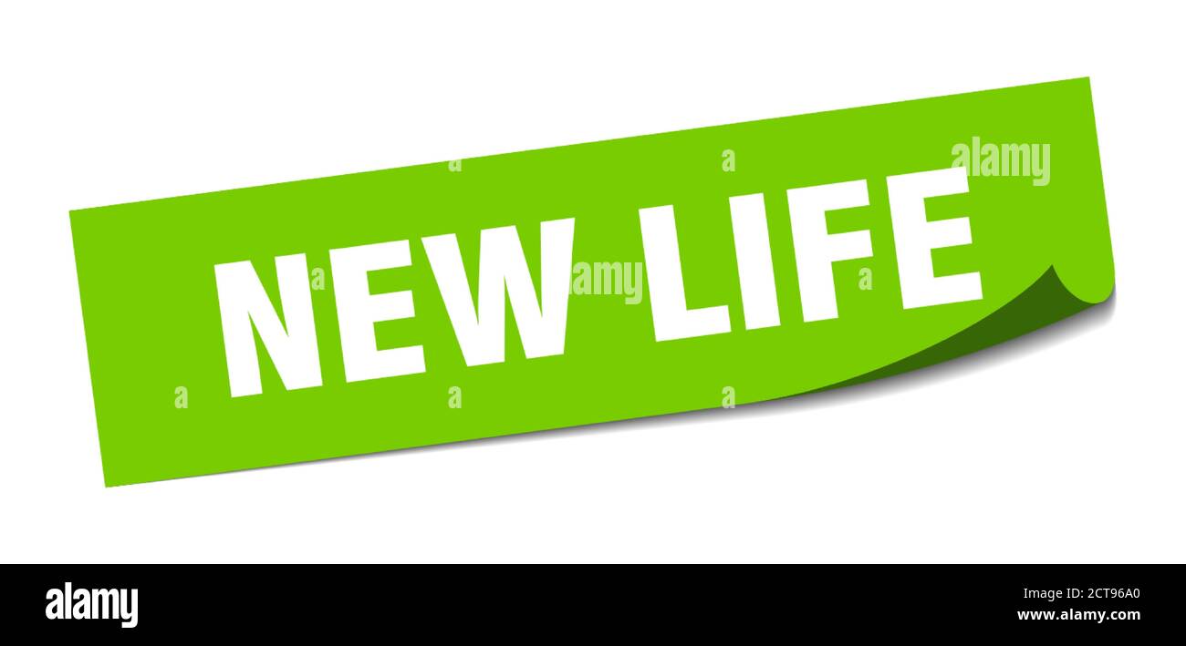 new life sticker. square isolated peeler sign. label Stock Vector Image ...