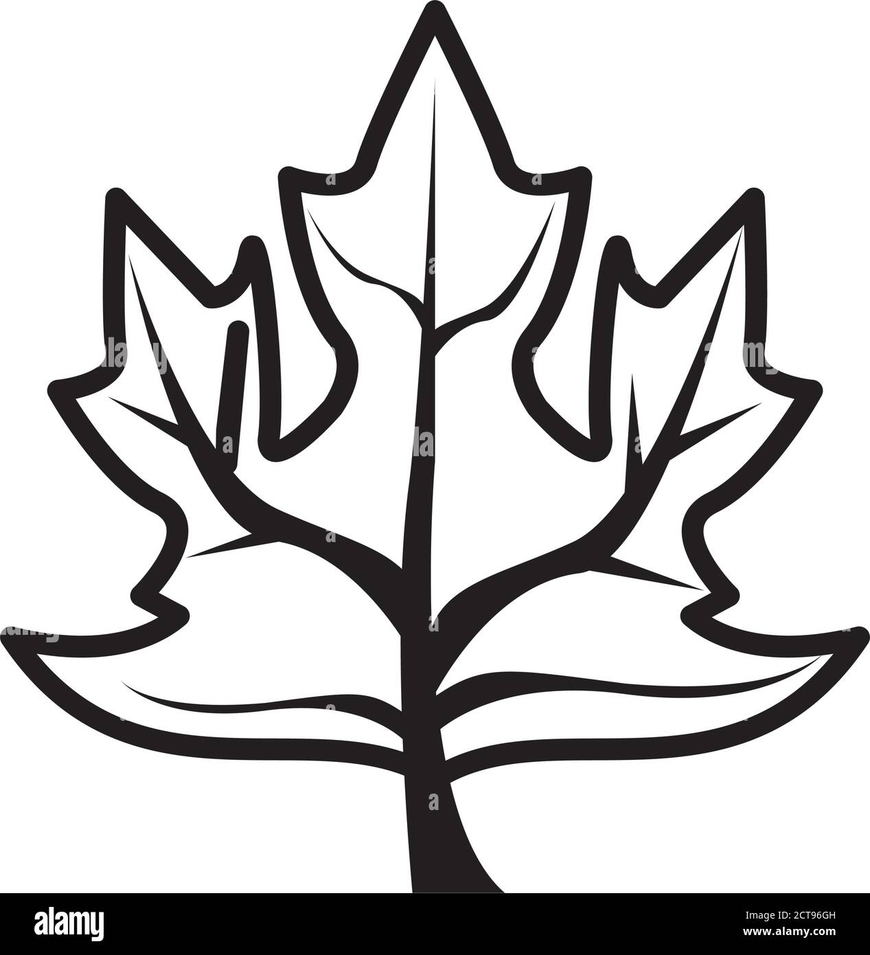 autumn leaf line style vector illustration design Stock Vector Image ...