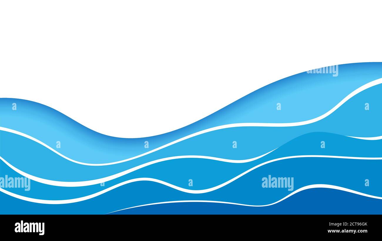 Abstract fluid blue water wave banner vector background illustration ...