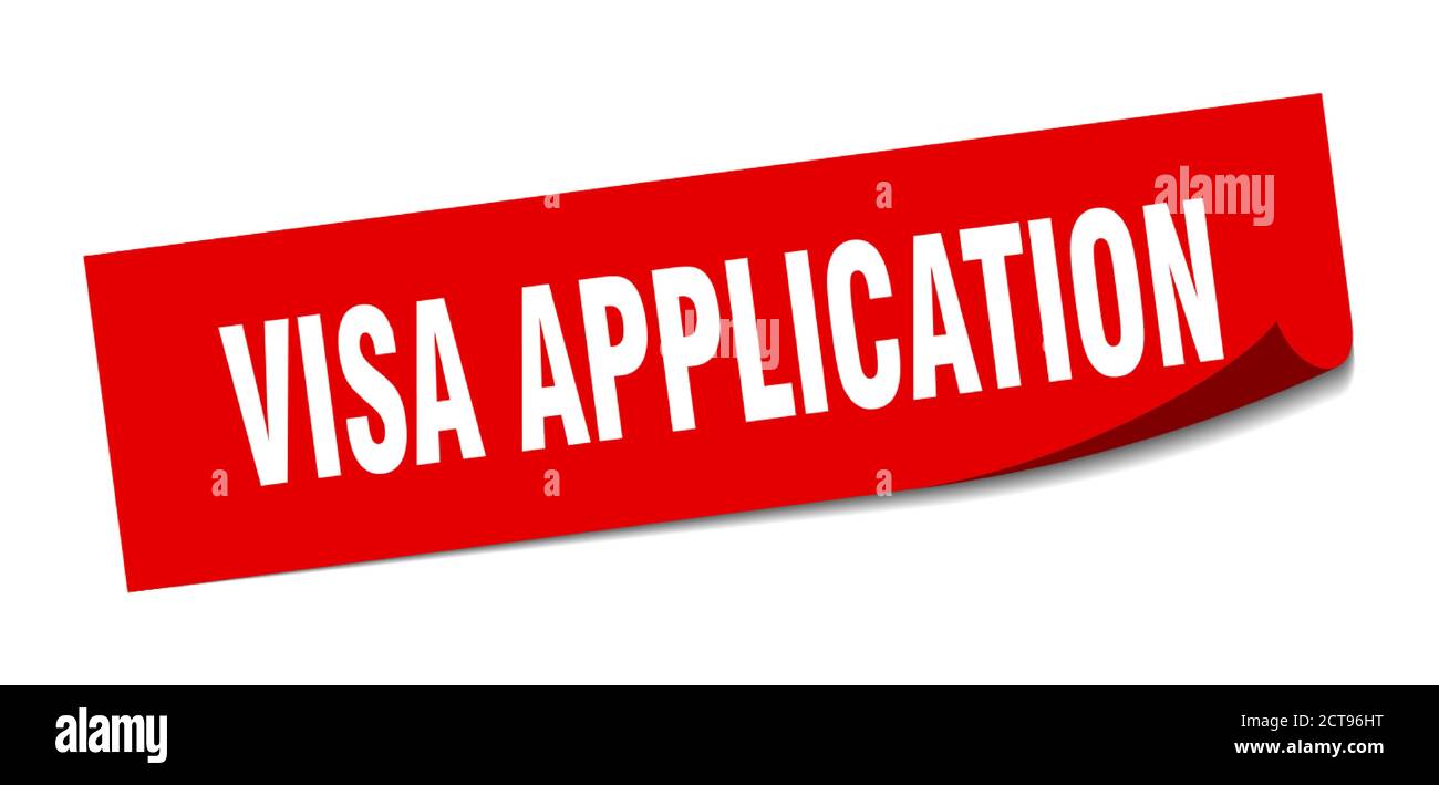visa application sticker. square isolated peeler sign. label Stock ...