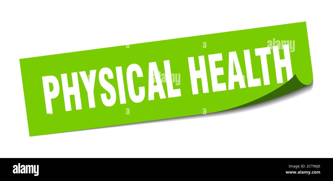 physical health sticker. square isolated peeler sign. label Stock ...