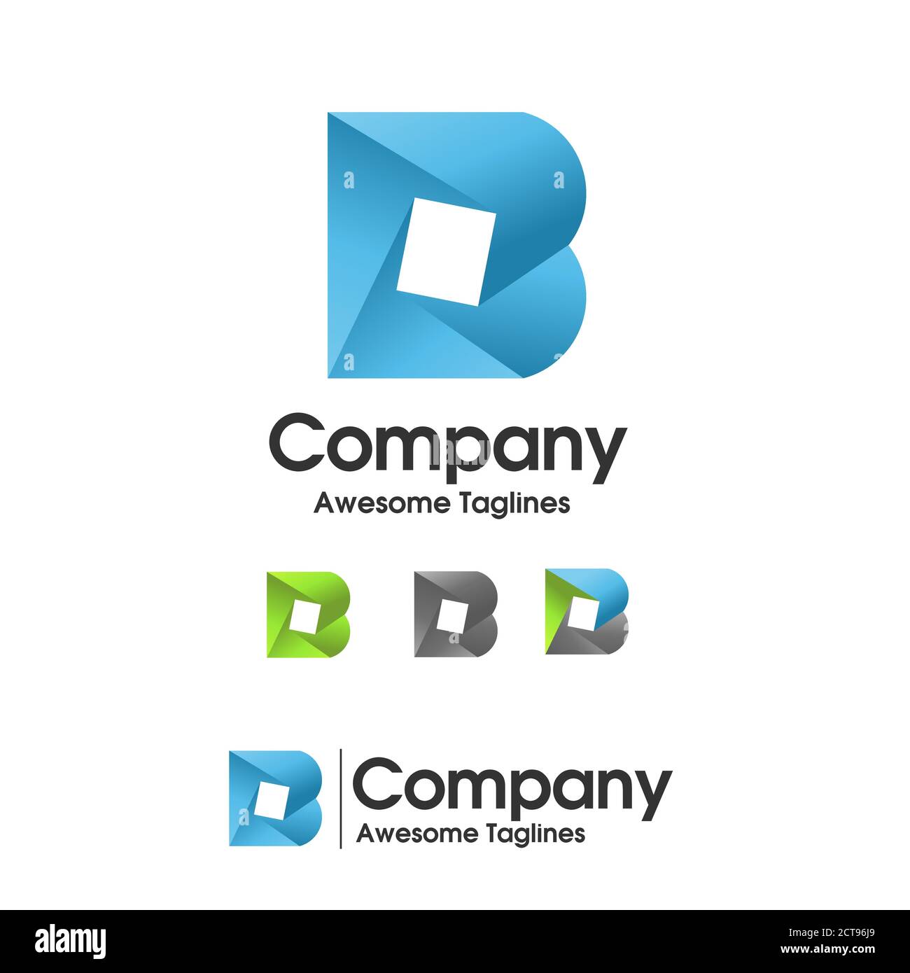 creative initial letter b with square logo vector concept Stock Vector ...