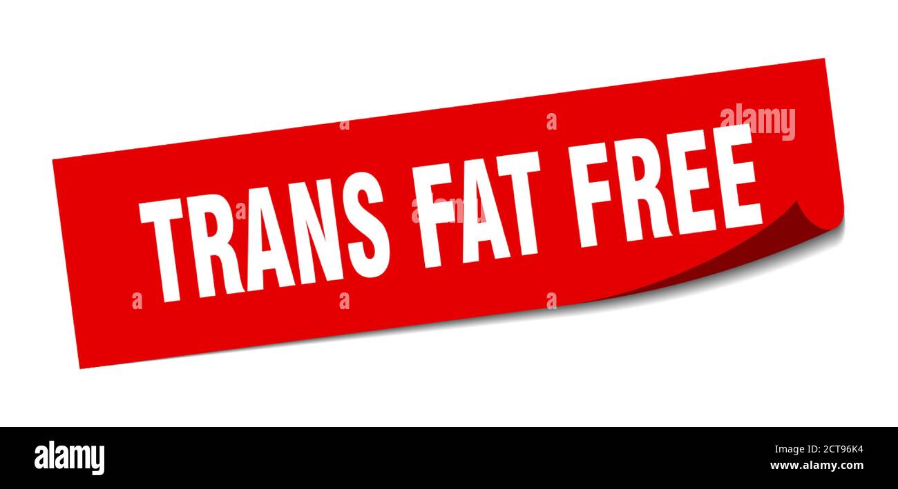 trans fat free sticker. square isolated peeler sign. label Stock Vector ...