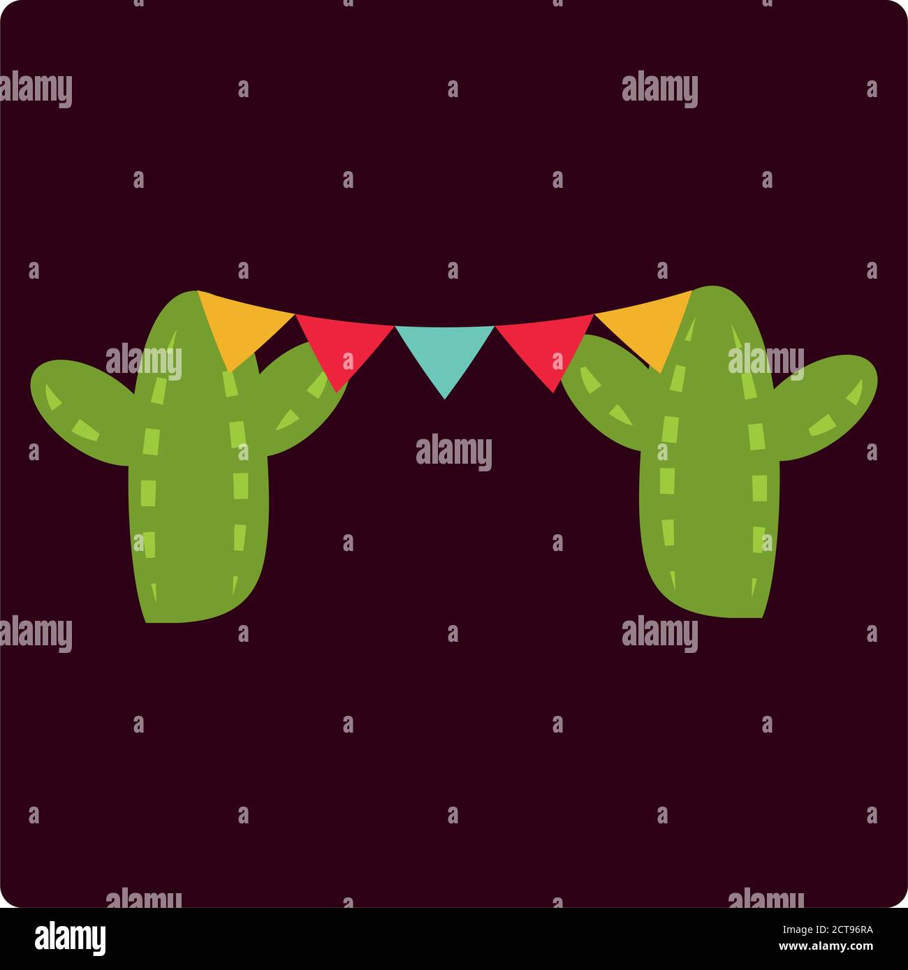 day of the dead, cactus with pennants decoration mexican celebration ...