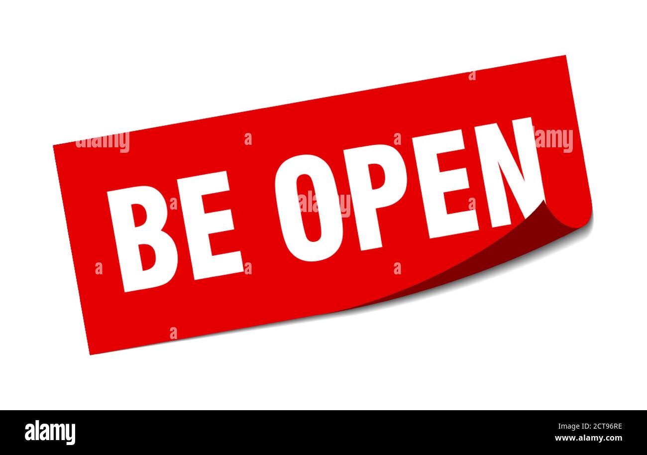 be open sticker. square isolated peeler sign. label Stock Vector Image ...