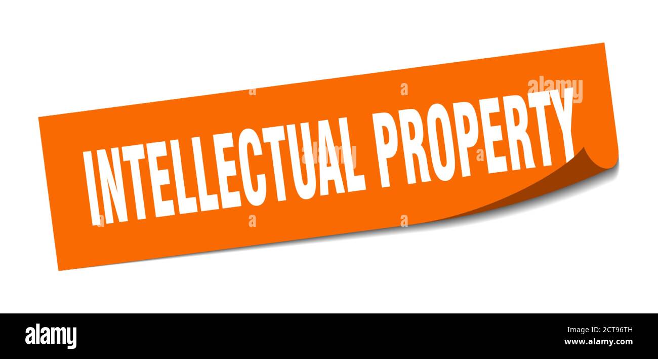 intellectual property sticker. square isolated peeler sign. label Stock ...