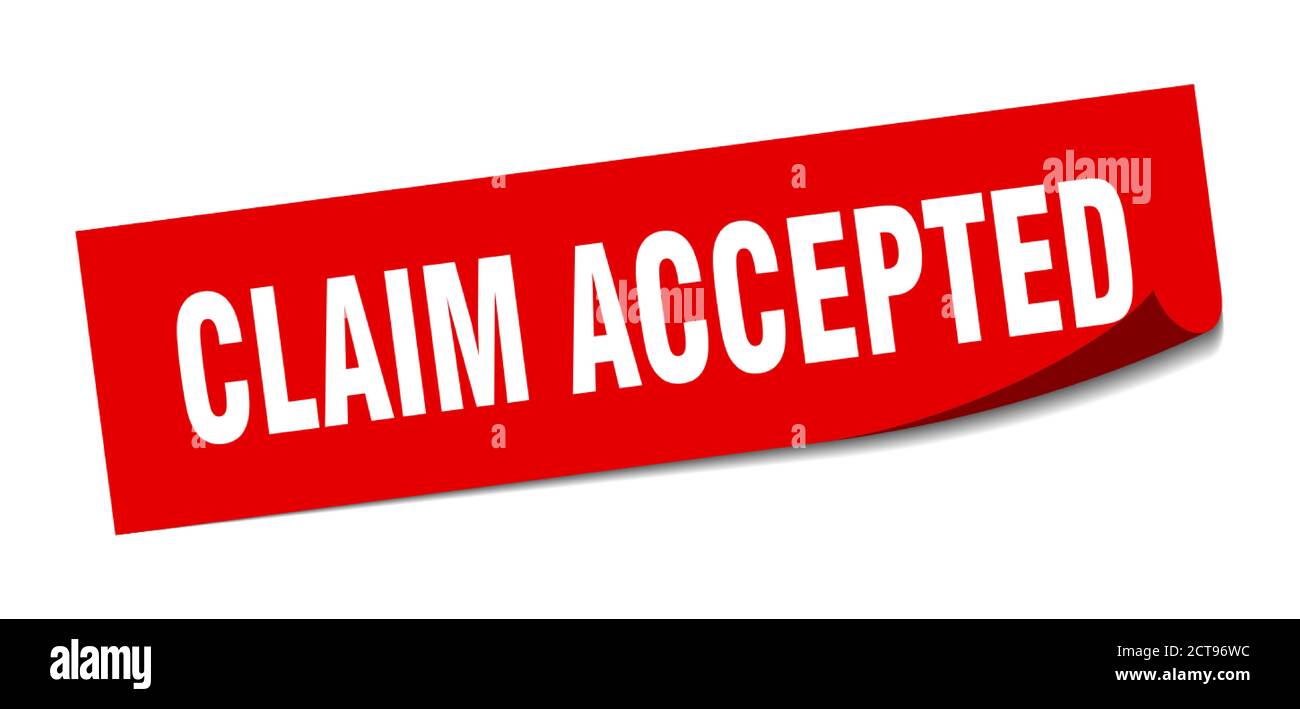 claim accepted sticker. square isolated peeler sign. label Stock Vector ...