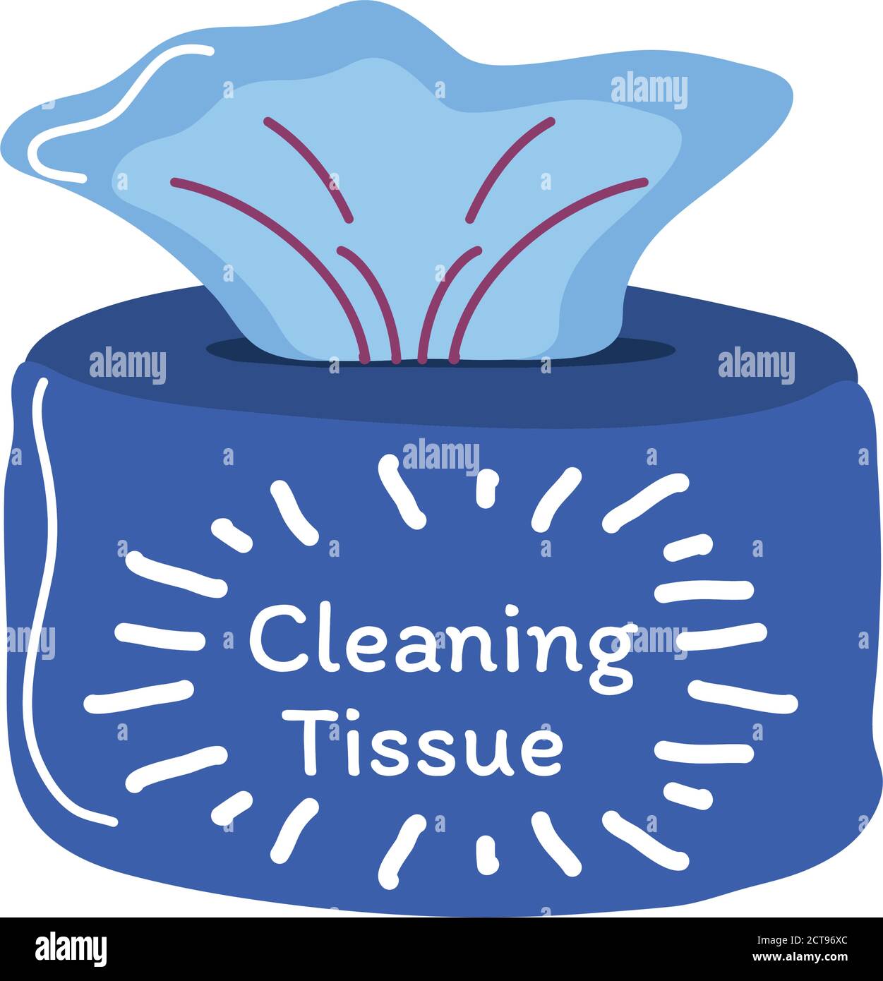 cleaning tissue box detailed style icon design, Disinfects clean ...