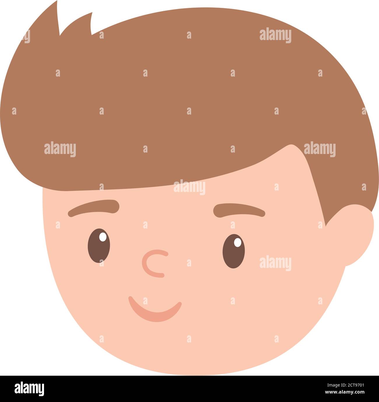 boy face character isolated design white background vector illustration ...