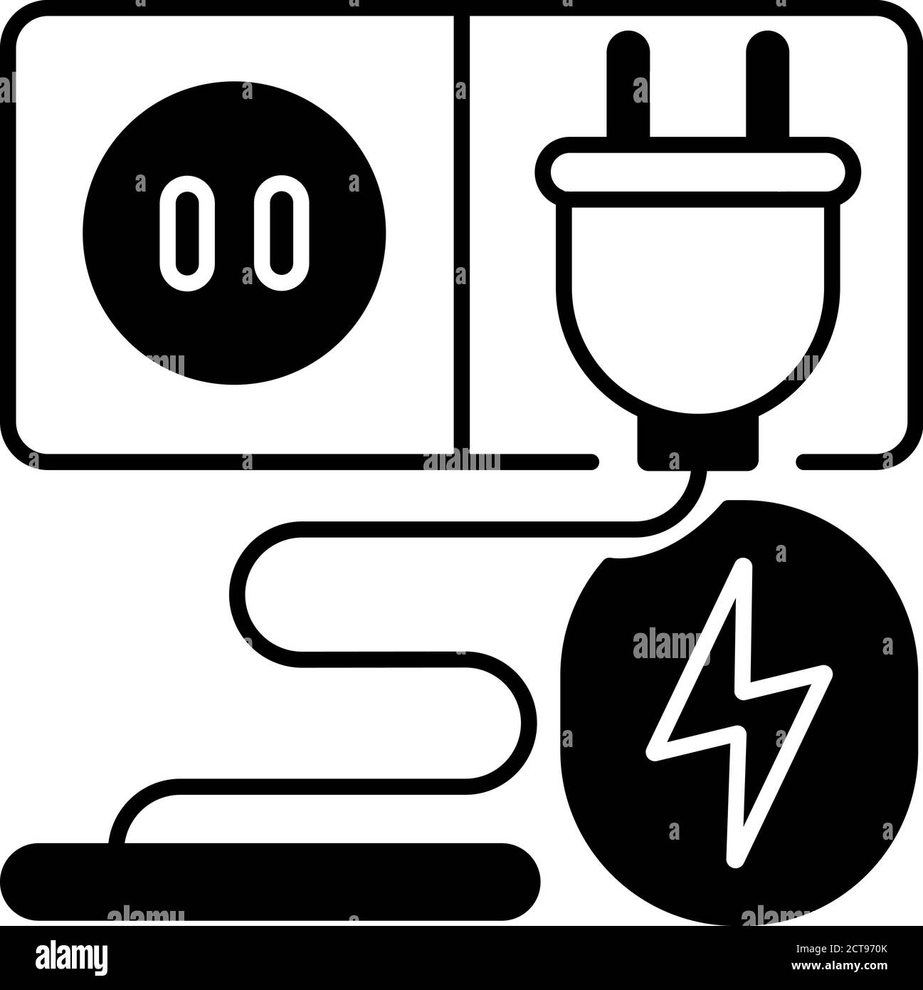 Charging socket black linear icon Stock Vector Image & Art - Alamy
