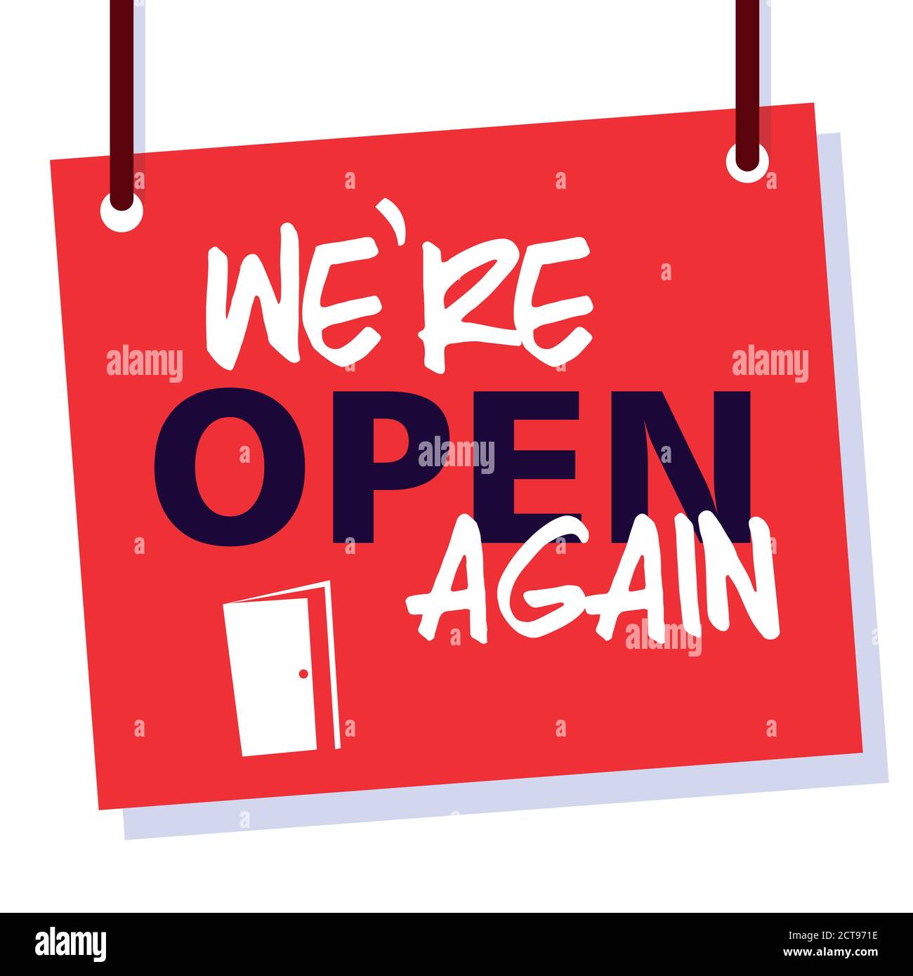 we are open again, we are working again vector illustration design ...