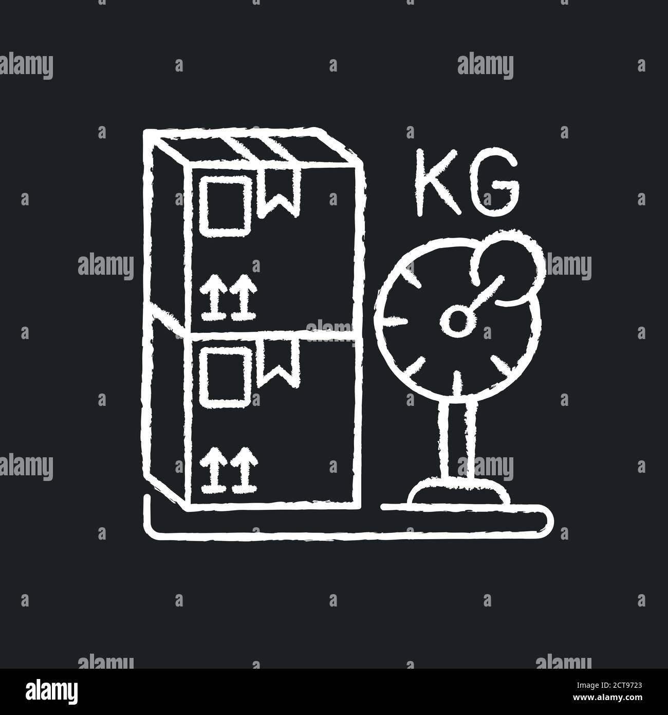 Cargo weight chalk white icon on black background Stock Vector Image ...