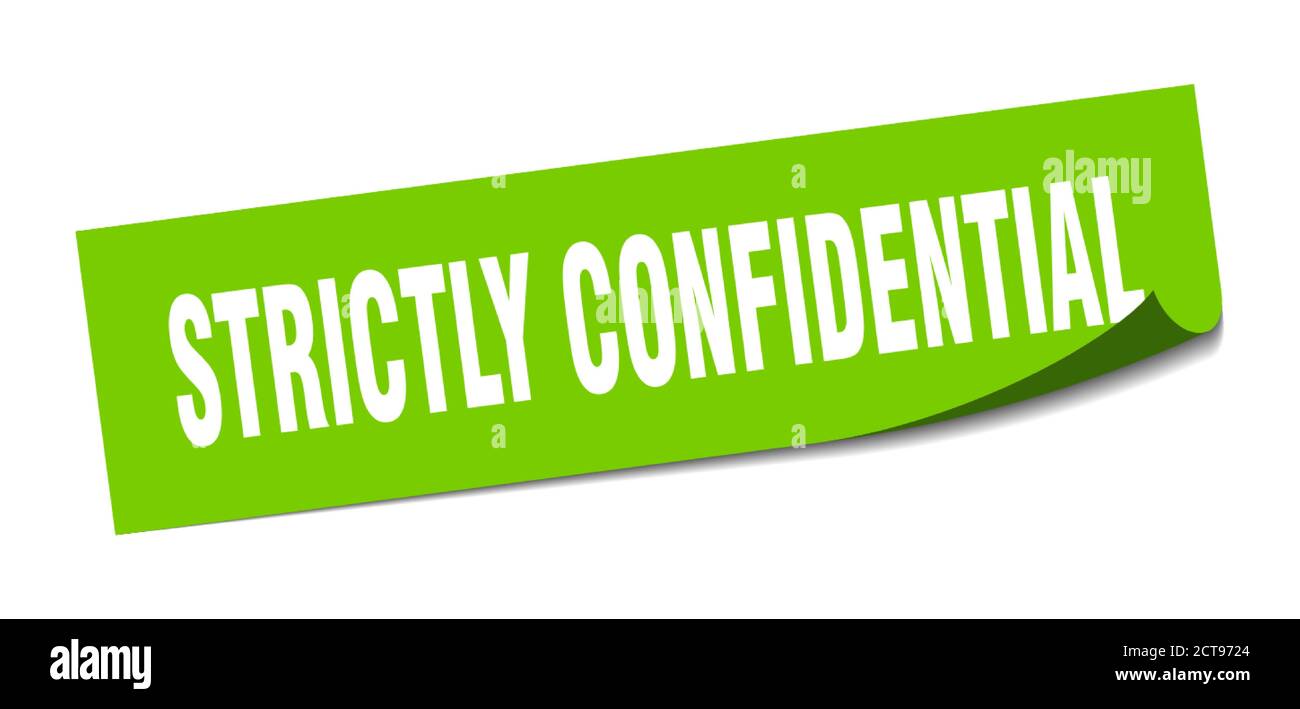 strictly confidential sticker. square isolated peeler sign. label Stock ...