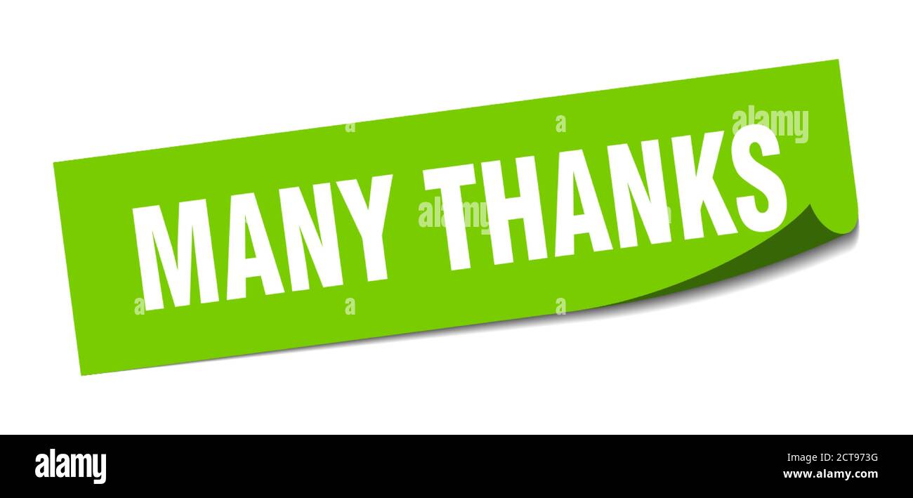 many thanks sticker. square isolated peeler sign. label Stock Vector ...