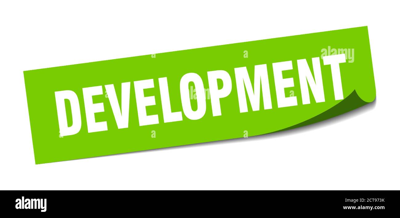 development sticker. square isolated peeler sign. label Stock Vector ...