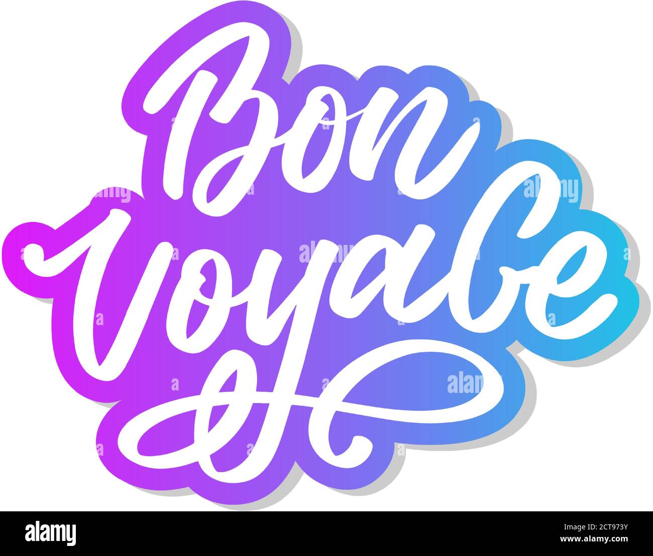 Bon Voyage Hand Lettering Vector Calligraphy Travel Stock Vector Image ...