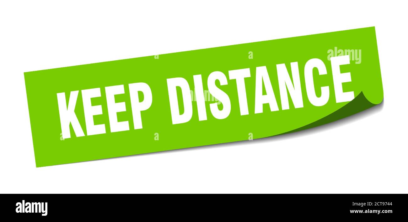 keep distance sticker. square isolated peeler sign. label Stock Vector ...
